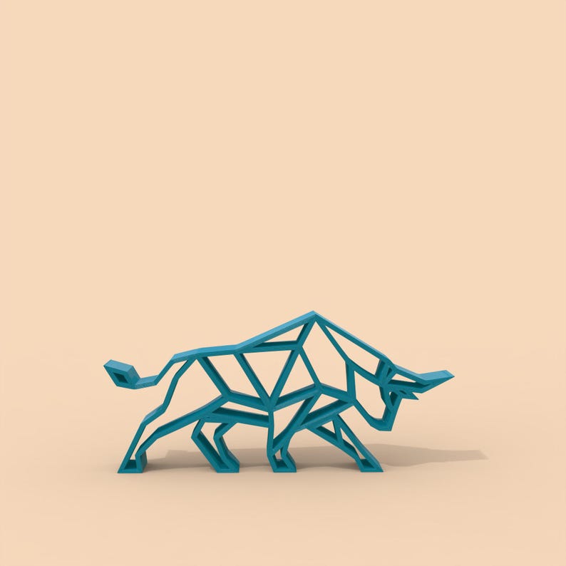 Toro geométrico decorativo | Escultura moderna low poly | Figura toro ...