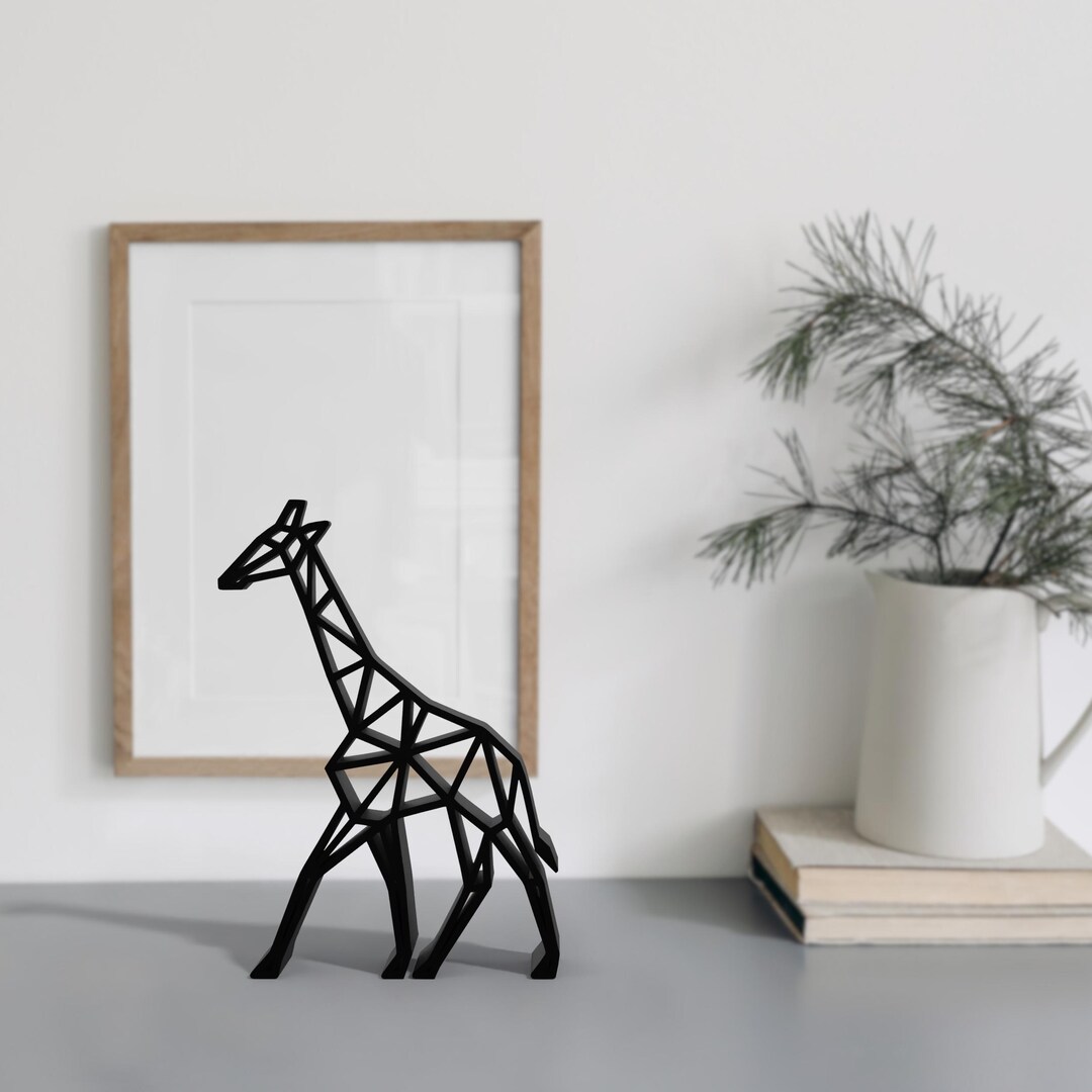 Geometric Giraffe Sculpture | Modern Minimalist Decor | Desk or Shelf ...