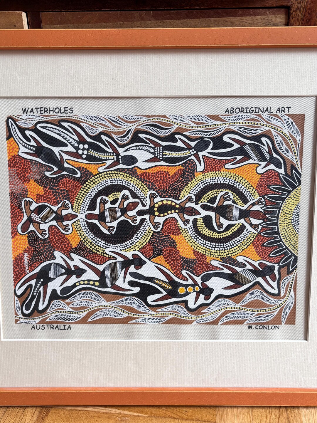 WATERHOLES – Aboriginal Art by Max Conlon – Vintage Screen Print on ...
