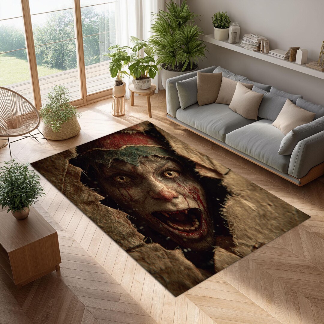 Creepy Clown Illusion Rug: Spooky Halloween Decor - Etsy