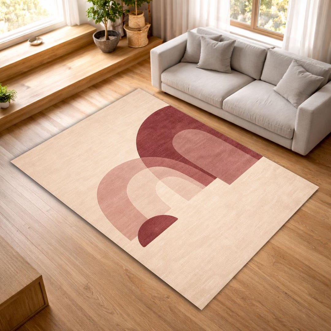 Retro Arch Abstract Rug, Mid-century Modern Style - Etsy