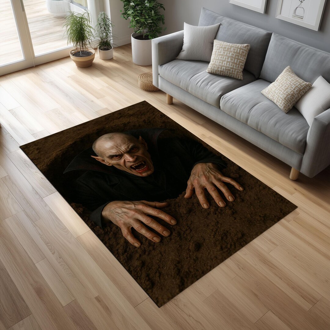 3D Vampire Rug: Realistic Dracula, Horror Halloween Decor - Etsy