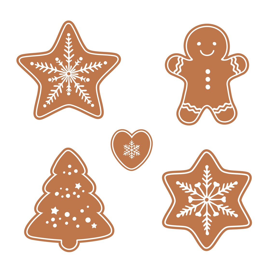 Gingerbread SVG Bundle: Winter Christmas Design Elements (digital ...