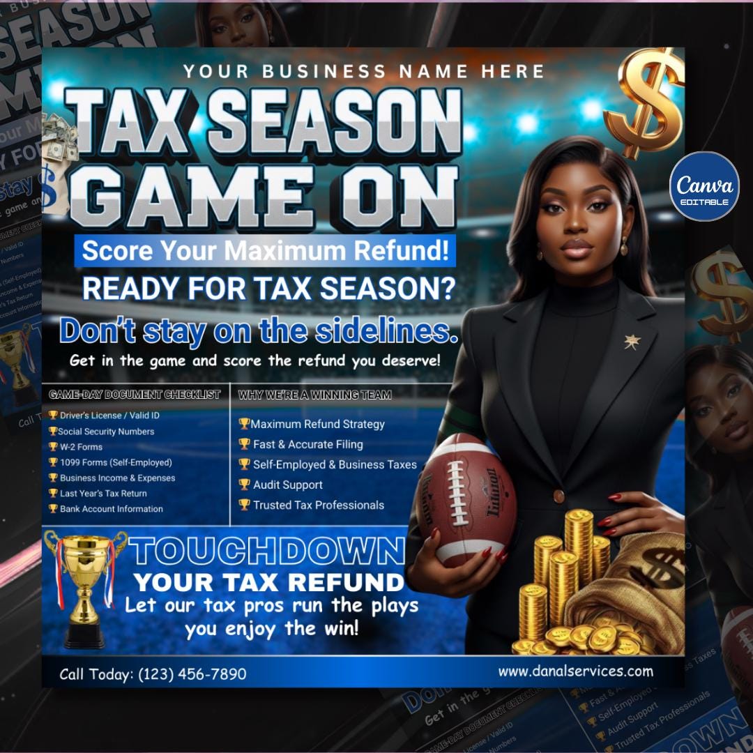 Tax Prep Flyer Template, Season Game on Tax Flyer, Tax Preparation ...