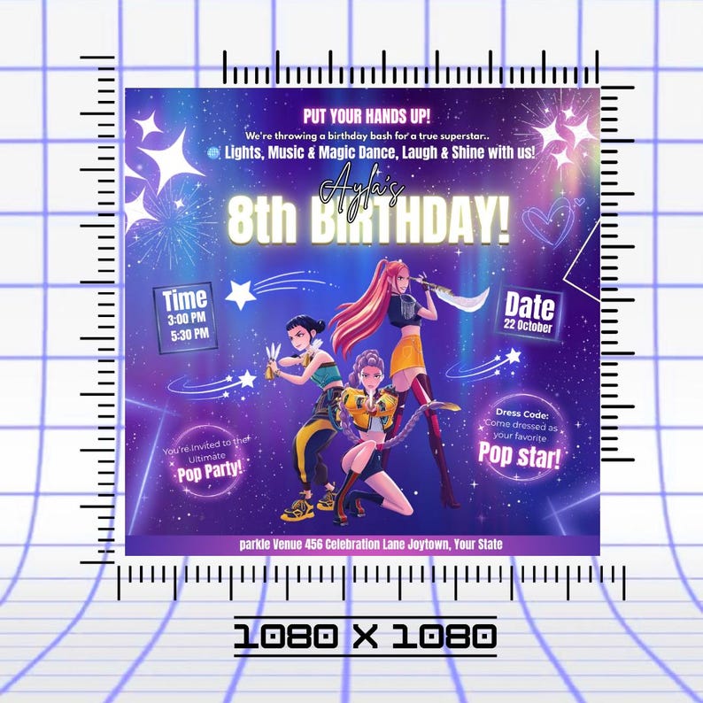 Kpop Flyer, Kpop Demon Hunter Party Flyer, Anime KPOP Hunters Flyer ...