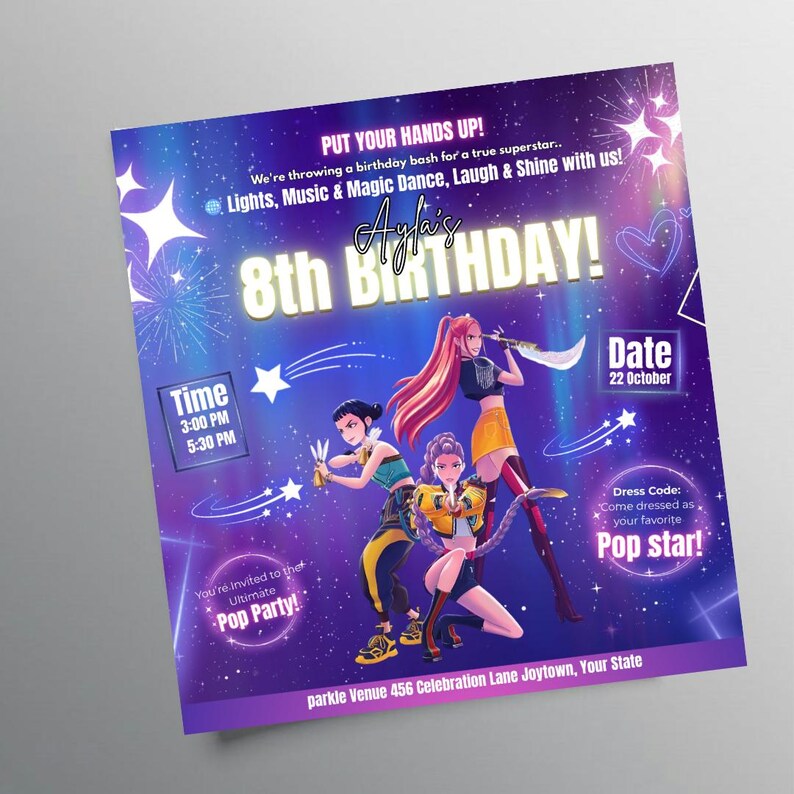 Kpop Flyer, Kpop Demon Hunter Party Flyer, Anime KPOP Hunters Flyer ...