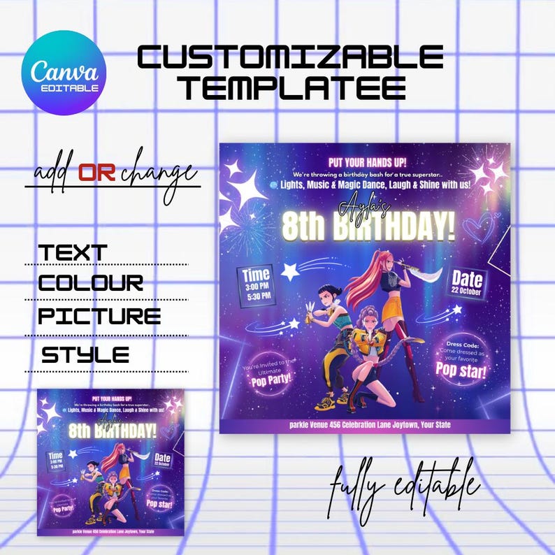 Kpop Flyer, Kpop Demon Hunter Party Flyer, Anime KPOP Hunters Flyer ...