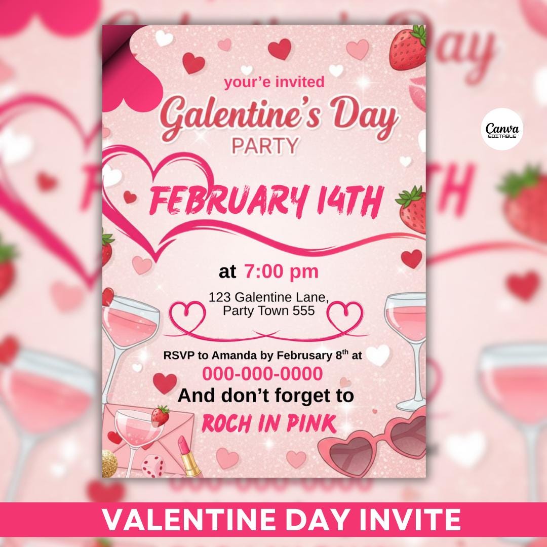 Editable Burn Book Galentine's Day Invitation, Girls Party (digital ...