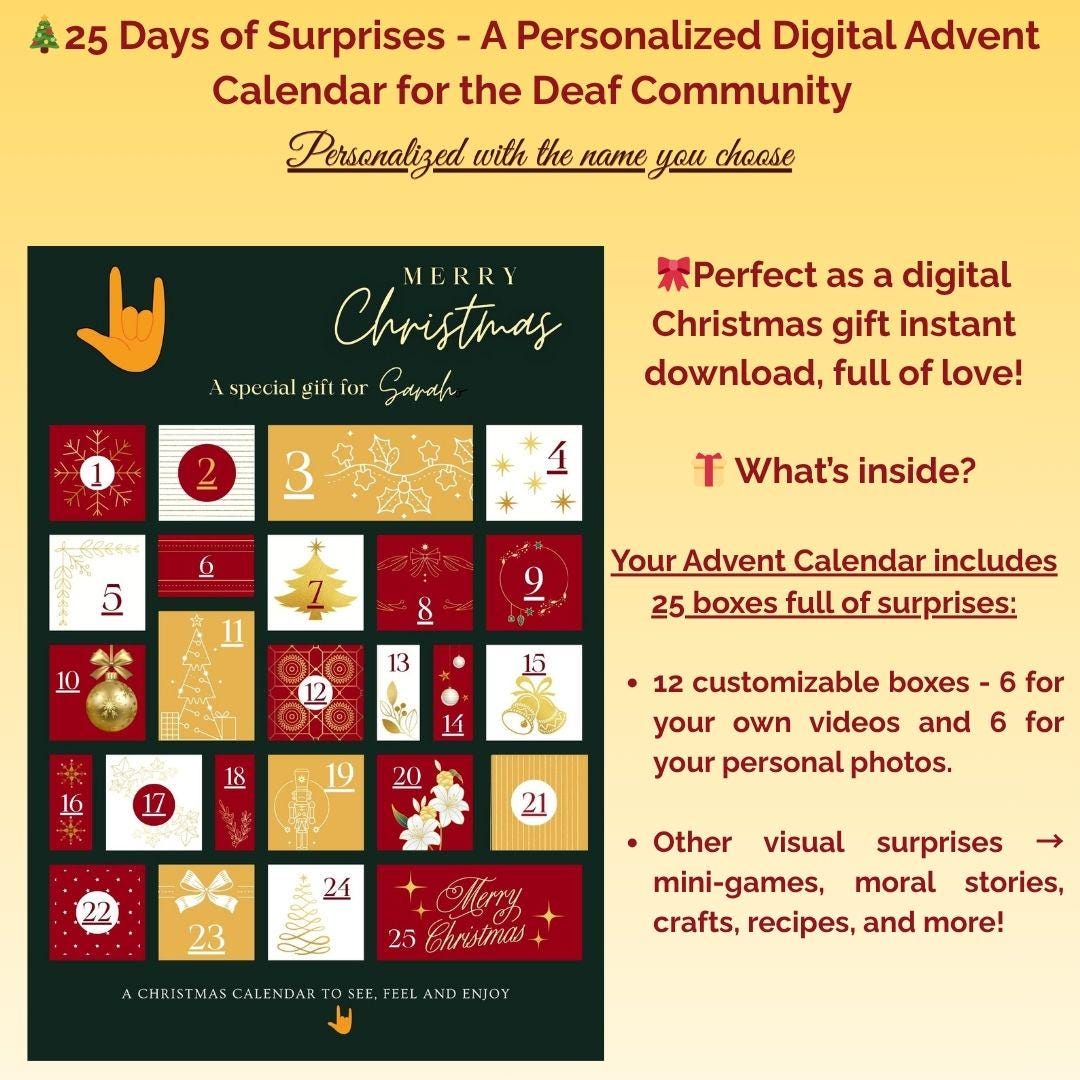 ASL Digital Advent Calendar I Sign Language Christmas Gift I Calendar ...