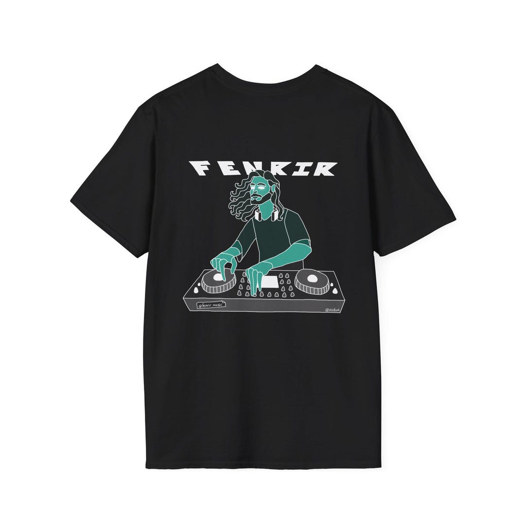 Fenrir DJ Neon T-shirt One Sided | EDM / Dnb Merch | Unisex Softstyle ...