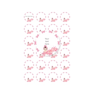 Editable Favour Tags, Pink Label, Sticker Template, Small Product Tag ...