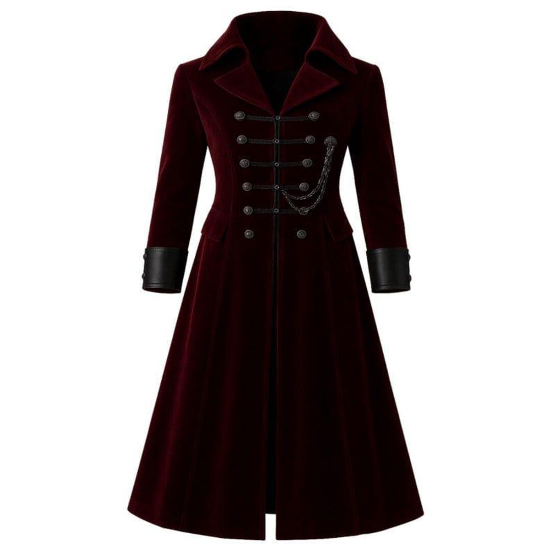 Handmade Gothic Velvet Coat | Steampunk Victorian Overcoat | Vintage ...