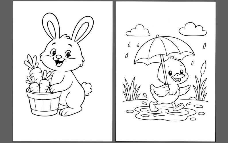 Coloring Pages With Cute Animals in Funny and Creative Sitiations. Cute ...