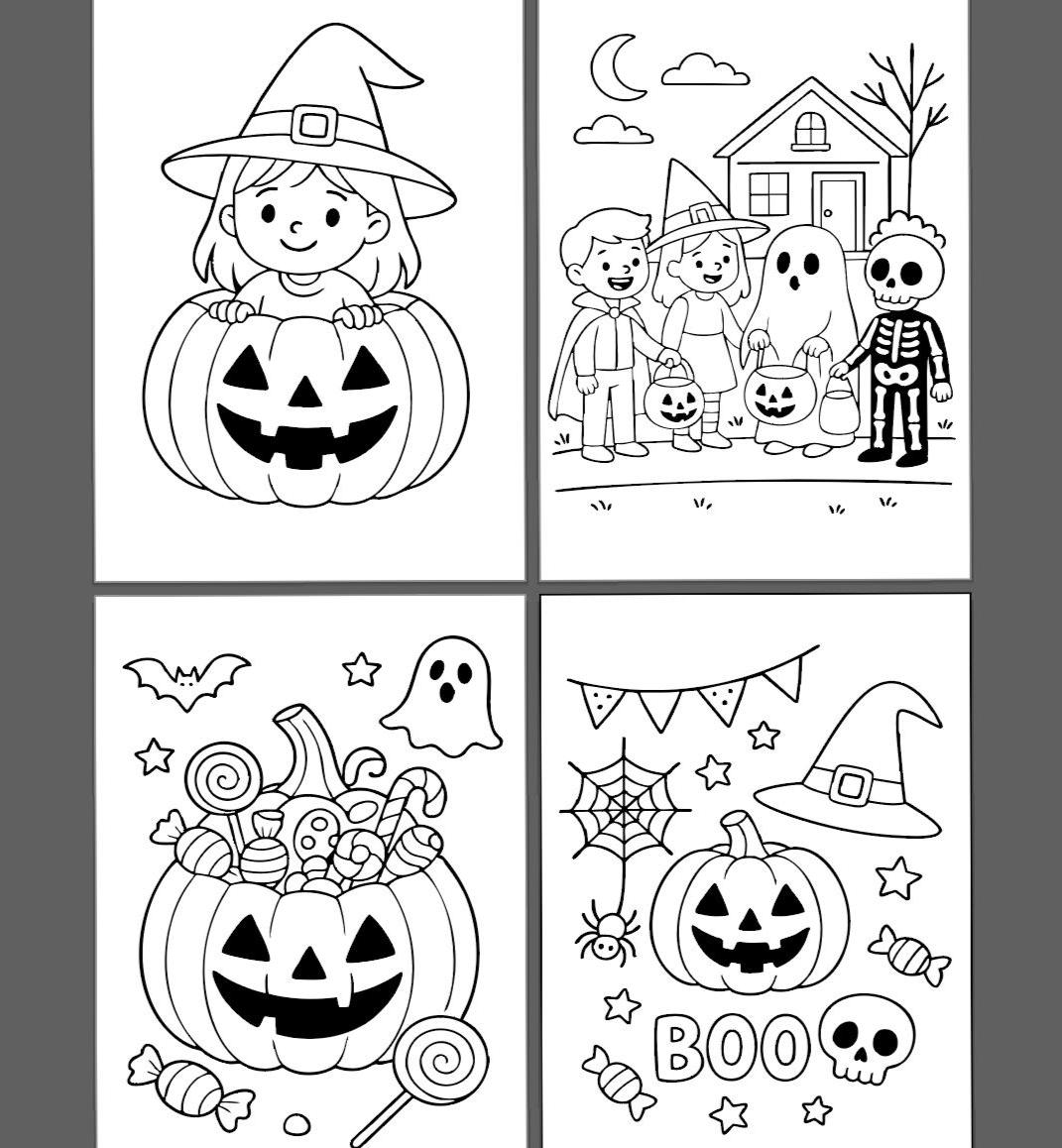 Halloween Coloring Pages – Printable PDF for Kids; Pumpkins, Witches ...