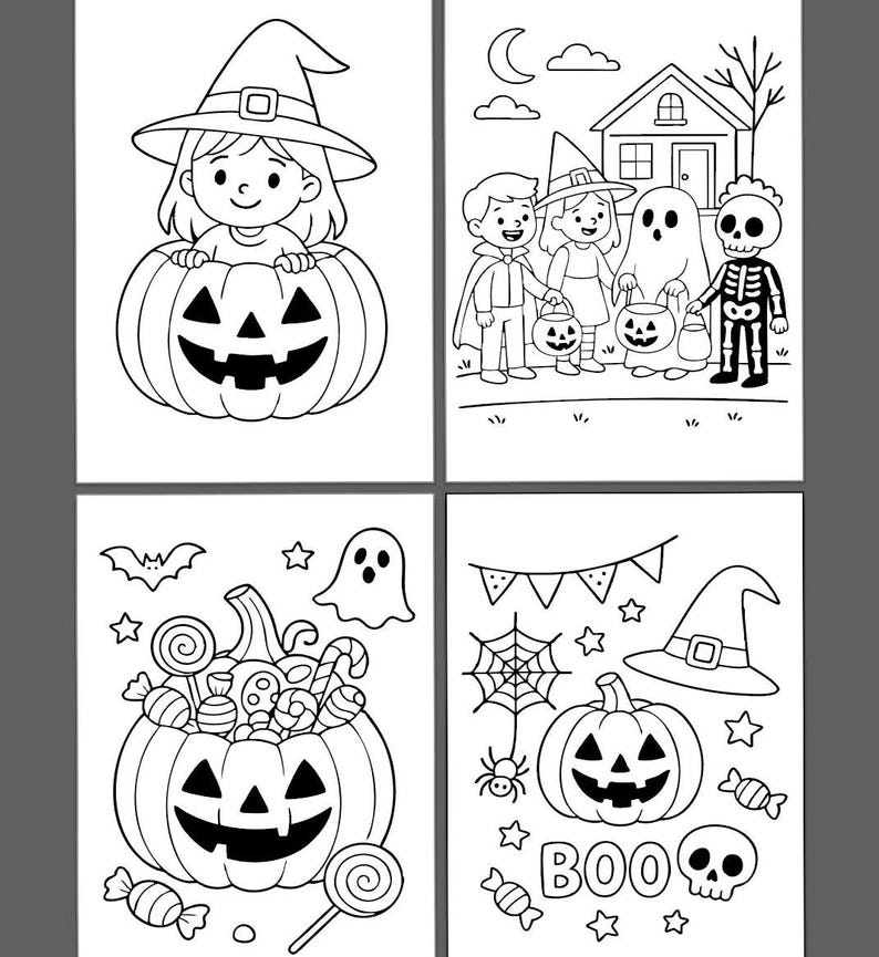 Halloween Coloring Pages – Printable PDF for Kids ; Halloween Activity ...