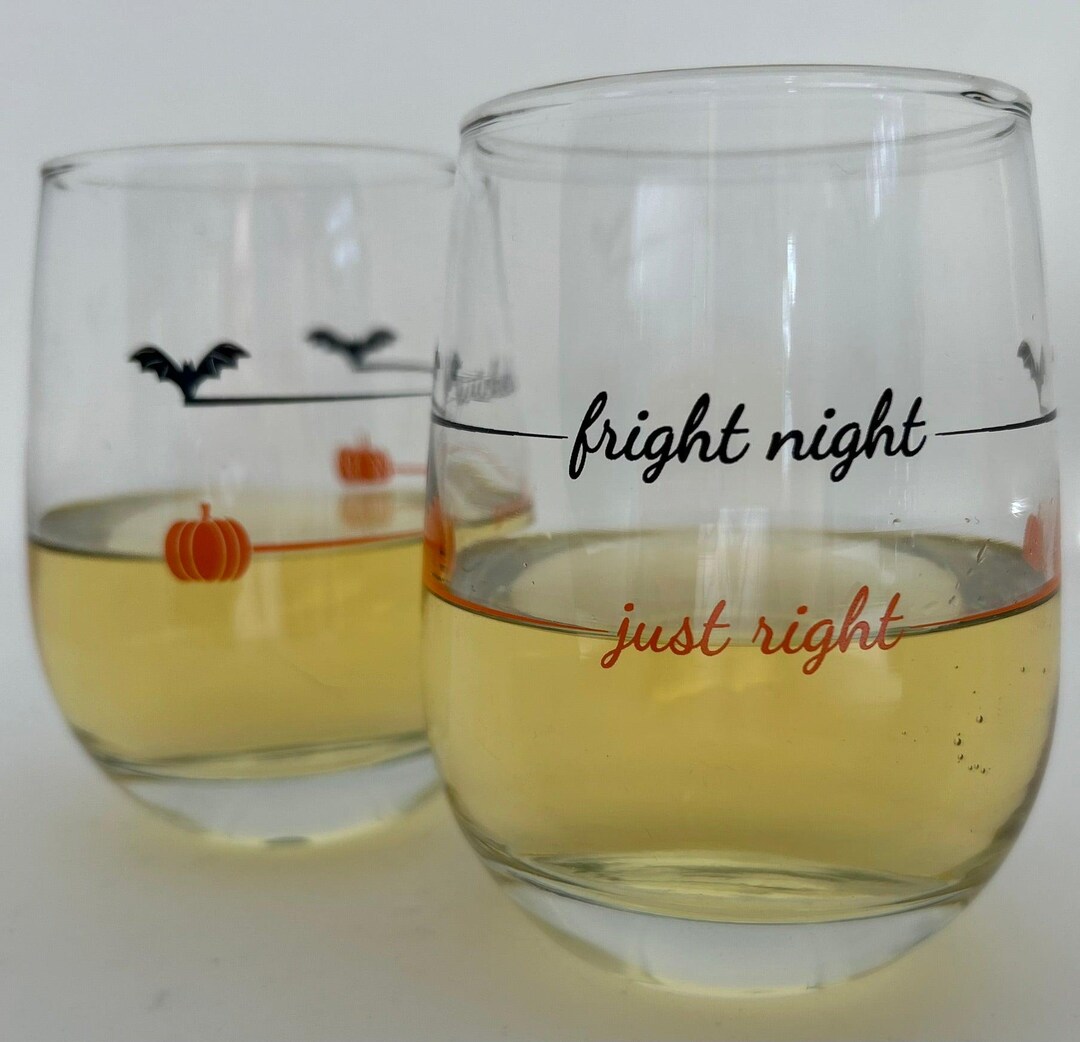 Stemless Wine Glass | Just Right / Fright Night - Etsy