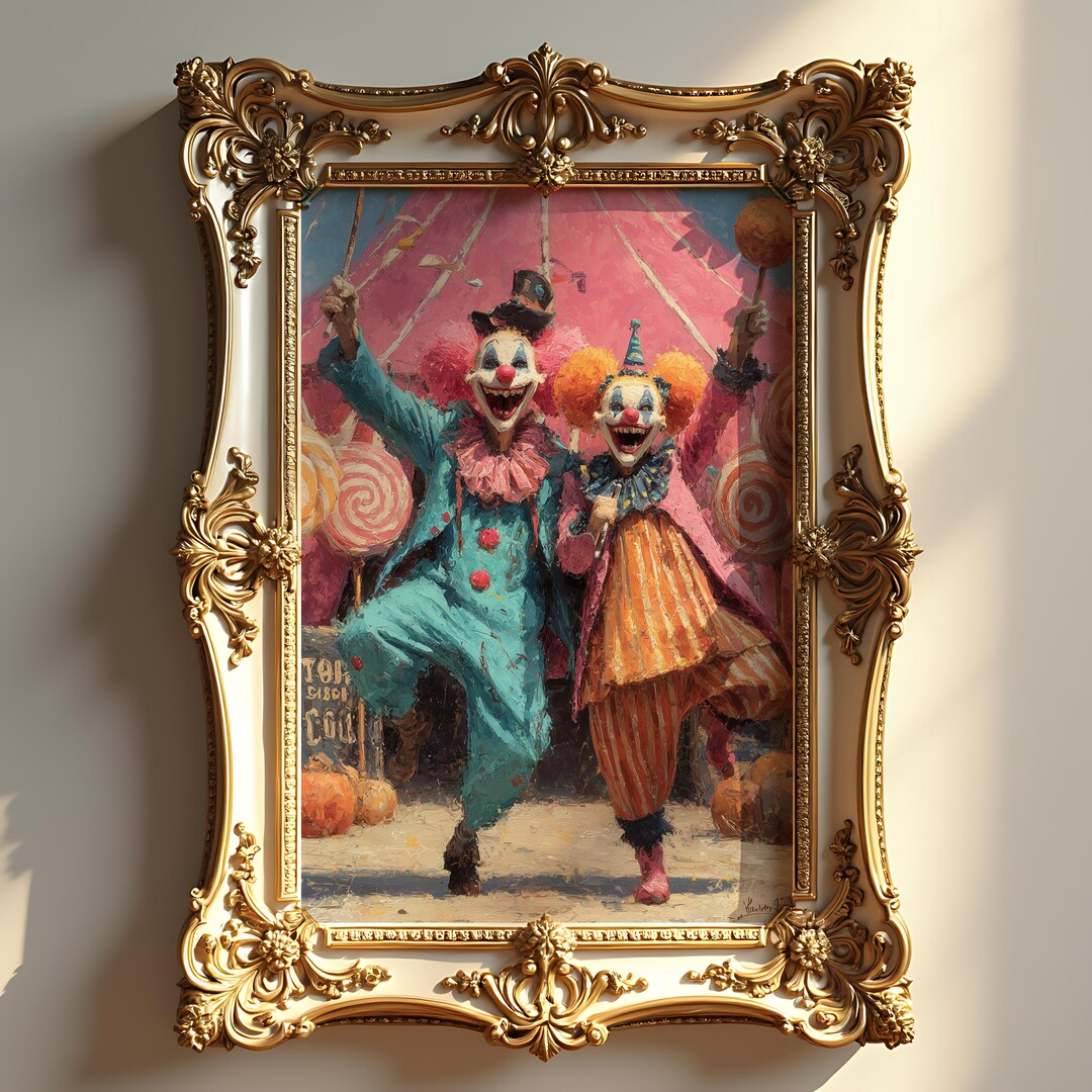 Vintage Halloween Clown Art - Printable Creepy Kawaii Clowns, Fall ...