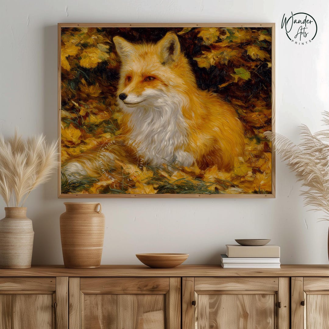Rustic Red Fox Among Russet Leaves - Cottagecore Autumn Printable ...