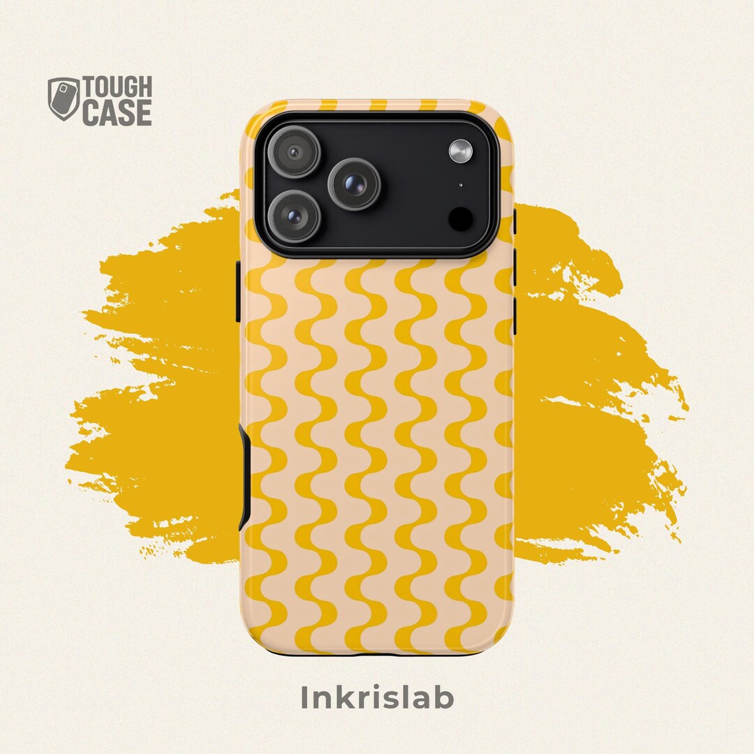 Wavy Pattern Phone Case: 3D Wrap, Impact Resistant, Wireless Charging ...