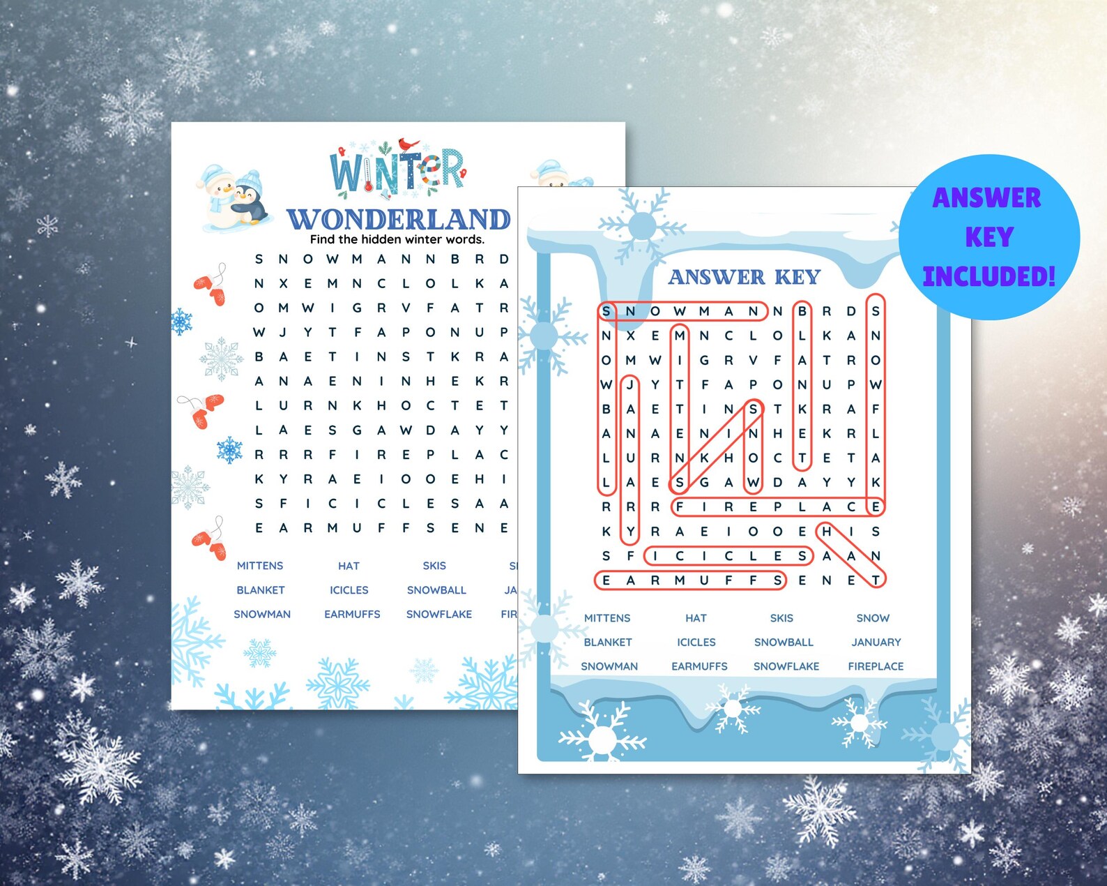 Winter Wonderland Word Search: Fun Christmas Printable Activity for All ...