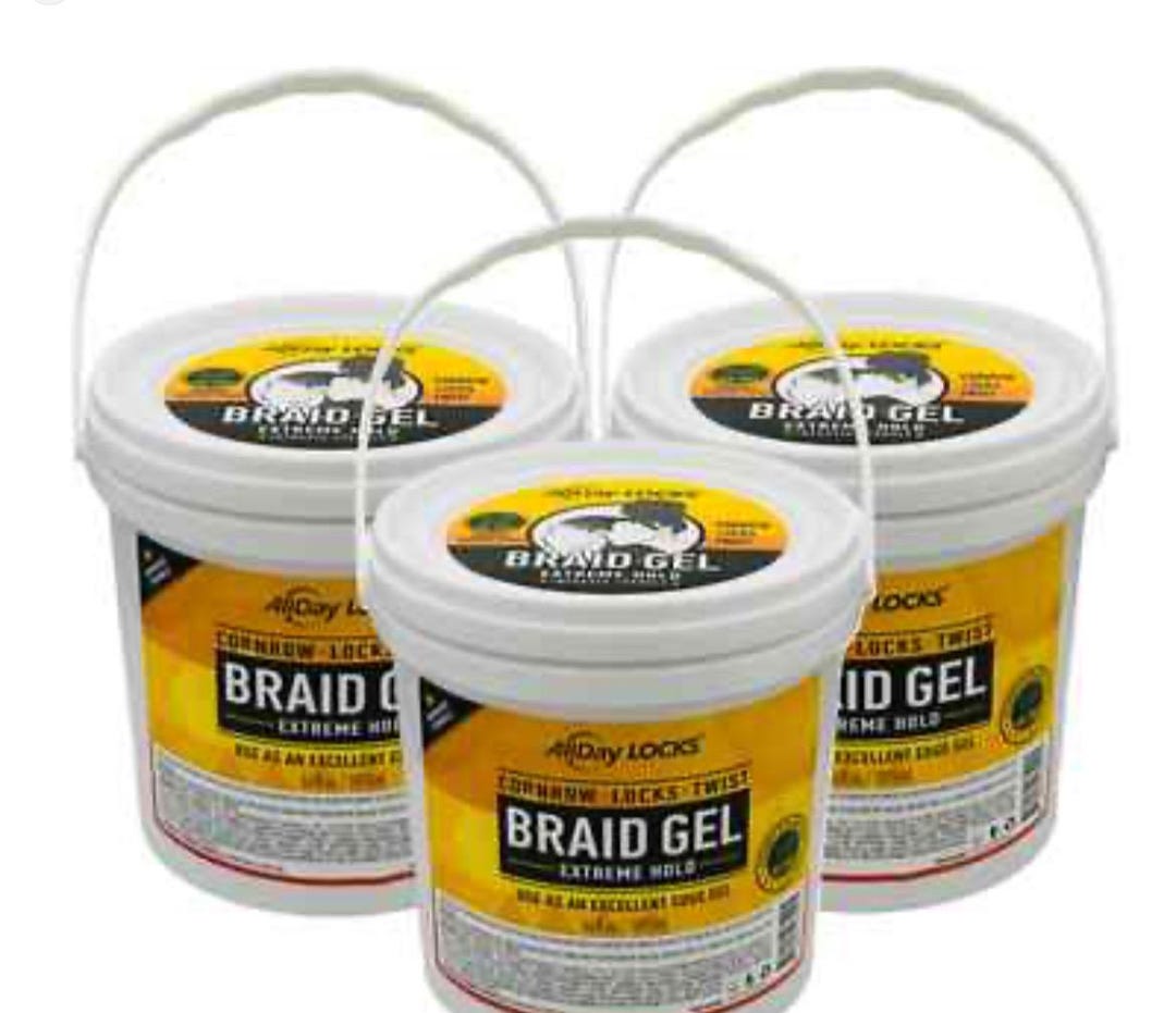 Alldaylock Braid Gel (3 Bucket) Extreme Hold, Mold Down, Braiding Gel ...
