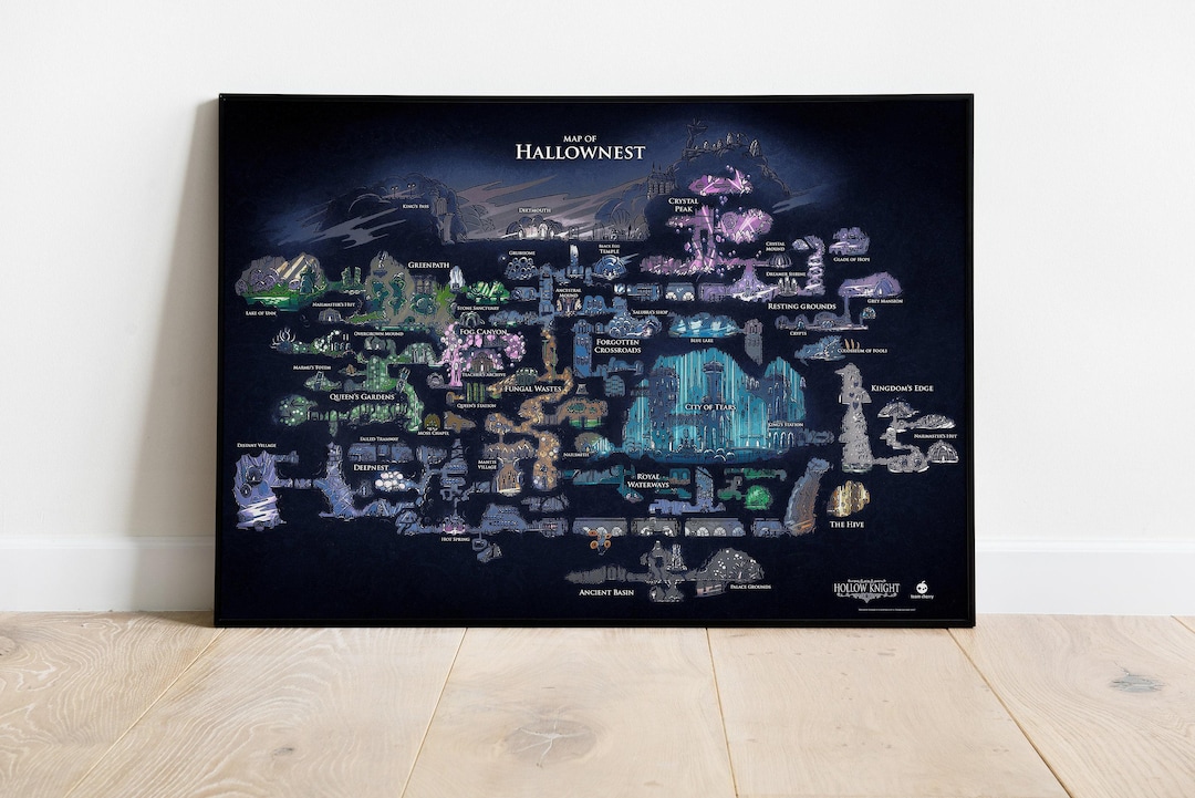 Hollow Knight Map Poster: Hallownest Game Art Print - Etsy