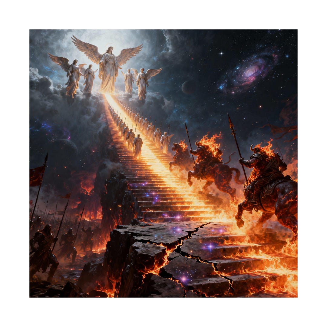 Stairway Between Heaven & Hell - Cosmic Holy War Art - Etsy