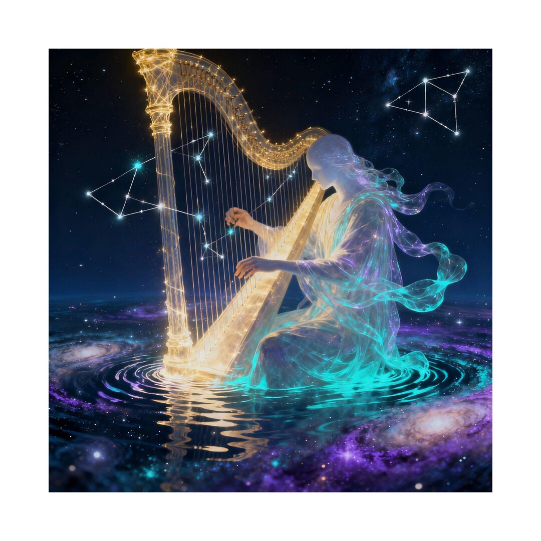 Celestial Harp of the Star Mother - Celestial Music Art - Etsy