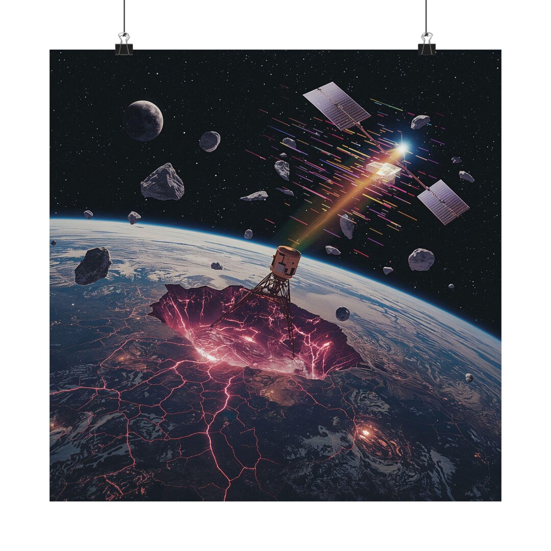 Satellite Orbital Impact Poster Art - Etsy