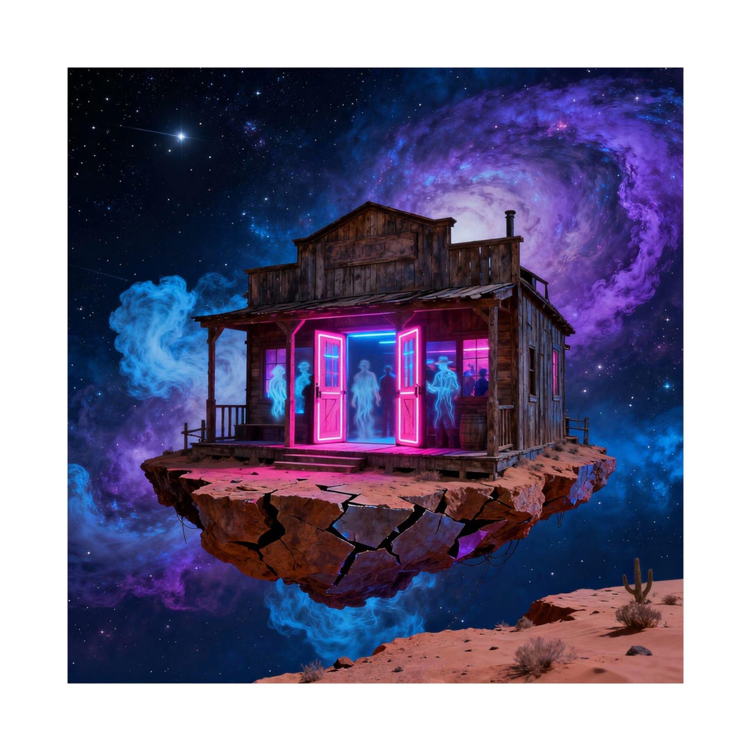 Neon Ghost Saloon - Paranormal Portal Bar Art - Etsy