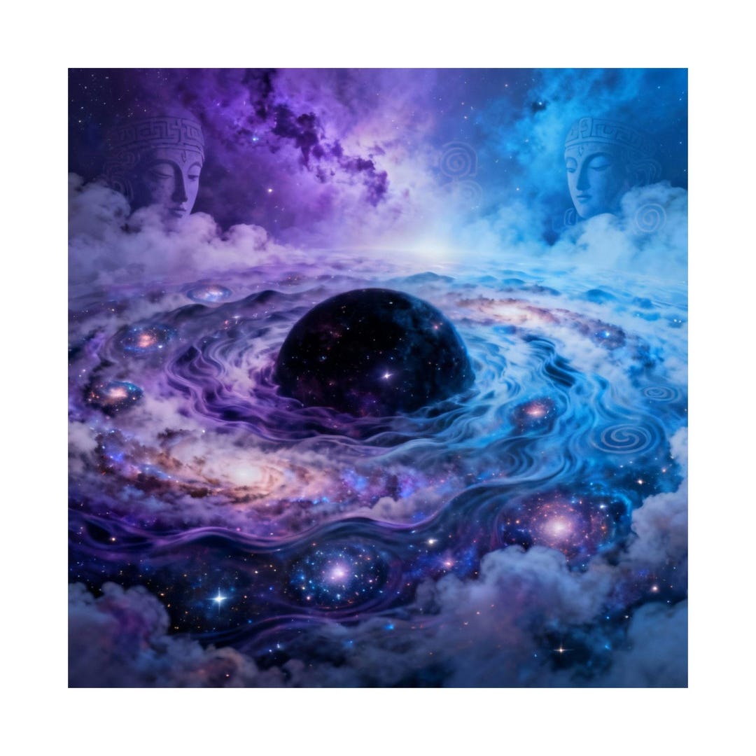 Cosmic Meditation Galaxy Poster - Ethereal Astral Buddha Wall Art - Etsy