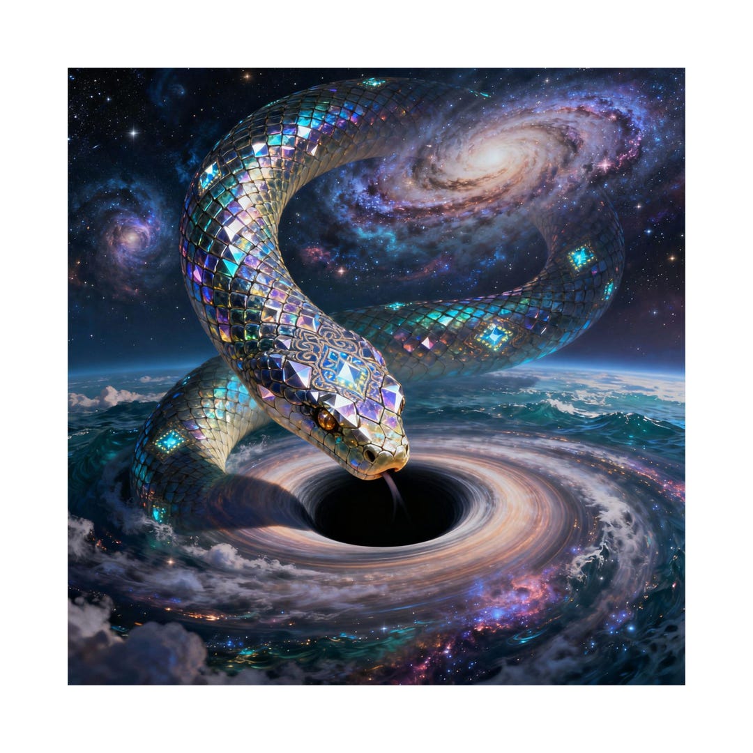 Eternal Void Serpent - Cosmic Black Hole Art - Etsy