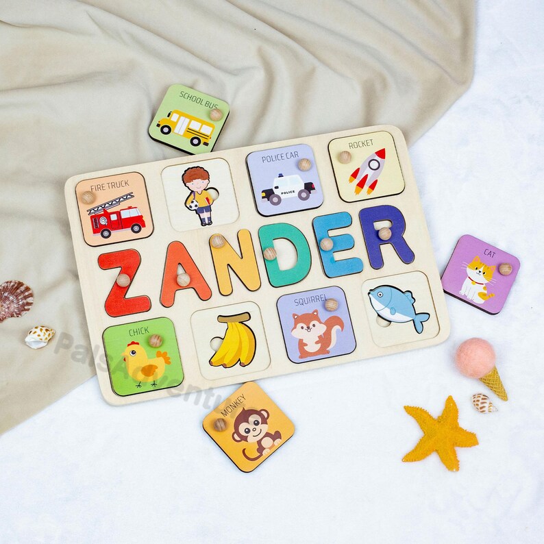 Children's Christmas Gifts,wooden Personalized Handmade Name Puzzle ...