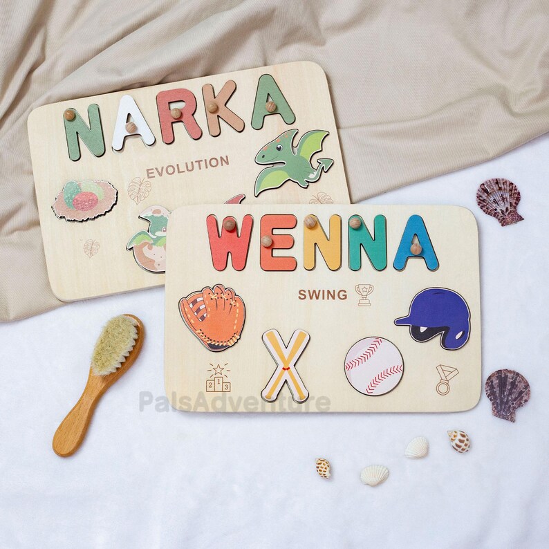 Custom Wooden Name Puzzle: Personalized Toddler Gift, Baby Shower Gift ...