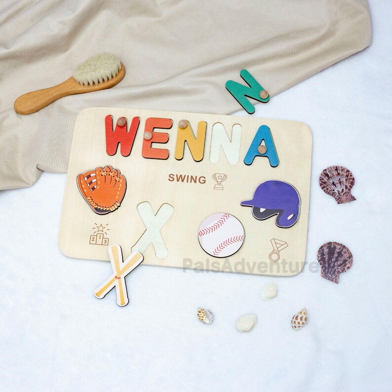 Custom Wooden Name Puzzle: Personalized Toddler Gift, Baby Shower Gift ...