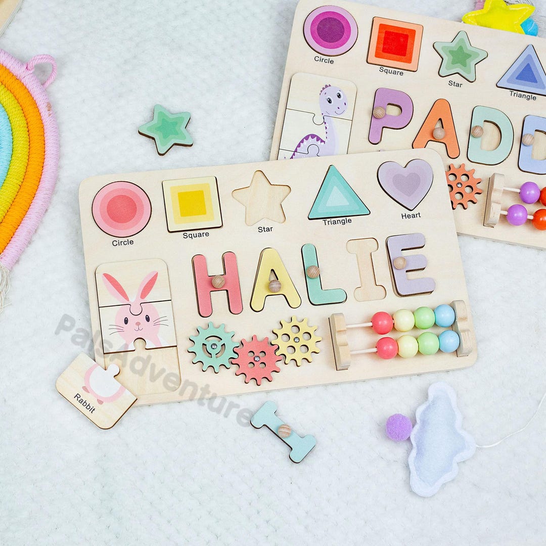 Name Puzzles for Toddlers, Montessori, First Birthday, Baby Shower Gift ...