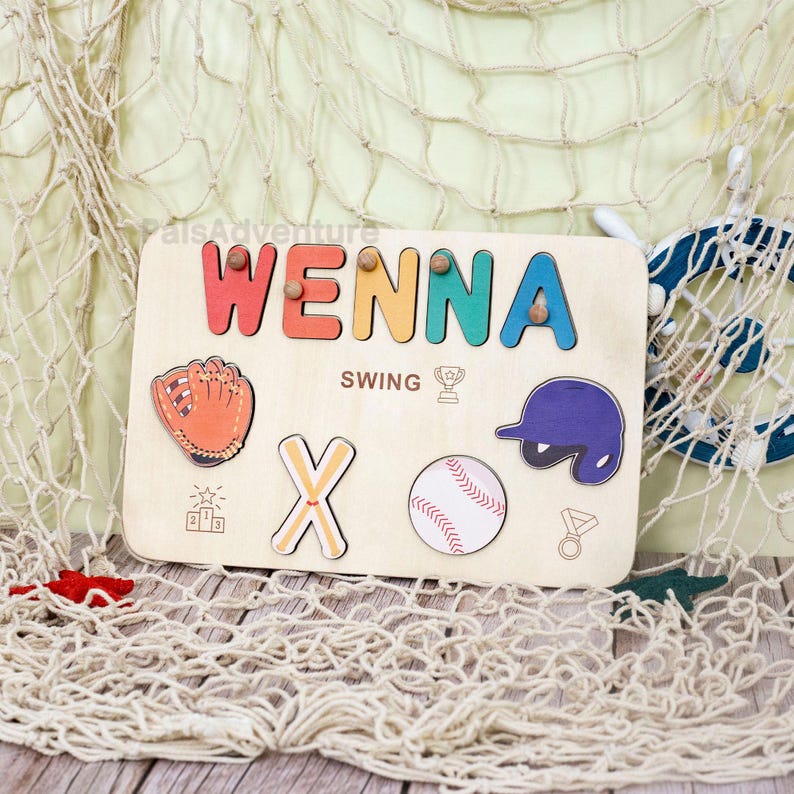 Custom Wooden Name Puzzle: Personalized Toddler Gift, Baby Shower Gift ...