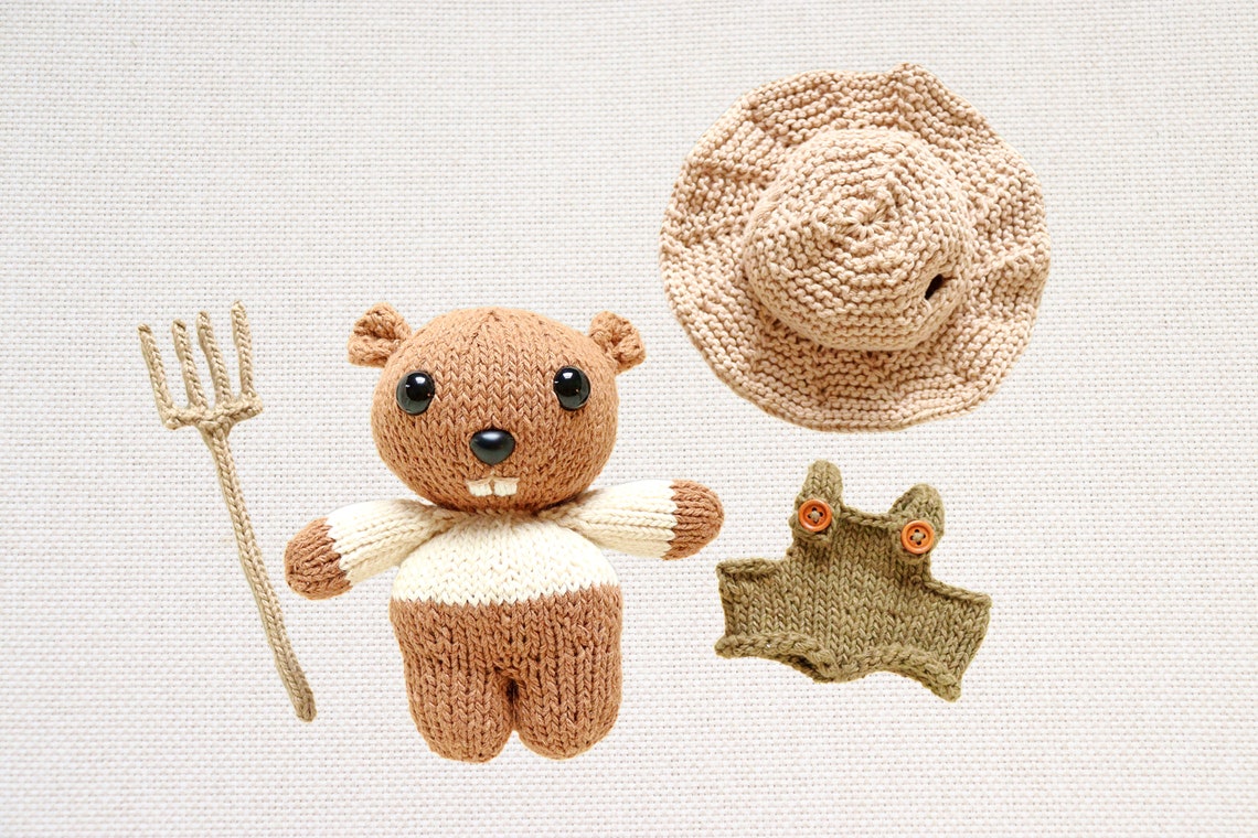Chet the Groundhog PDF Knitting Pattern | Amigurumi Woodchuck | Stuffed ...