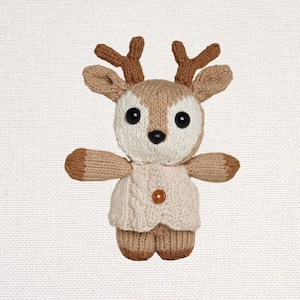Ernie the Deer PDF Knitting Pattern Amigurumi Stuffed Animal Knit Doll ...