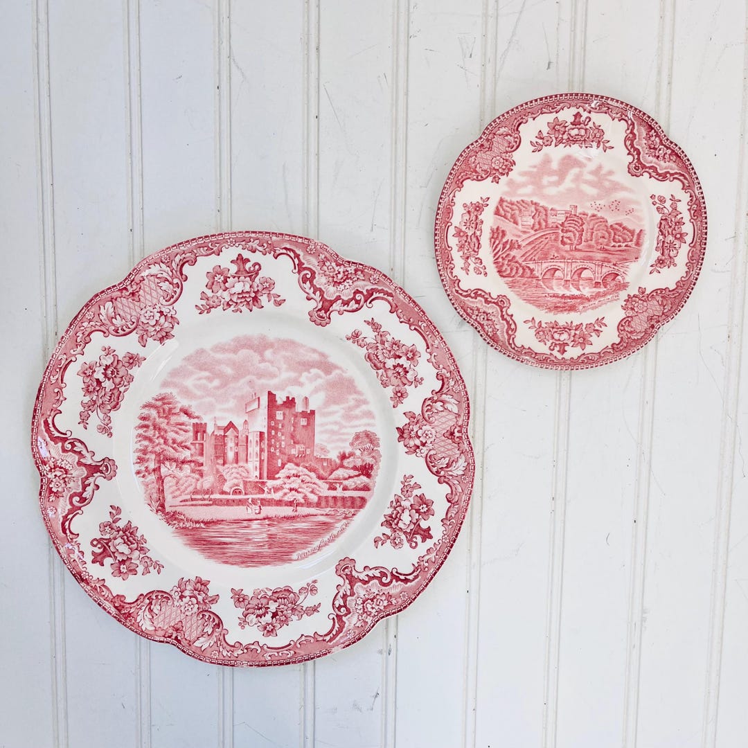 Vintage Red Transferware Plate | Johnson Brothers Red Transferware ...