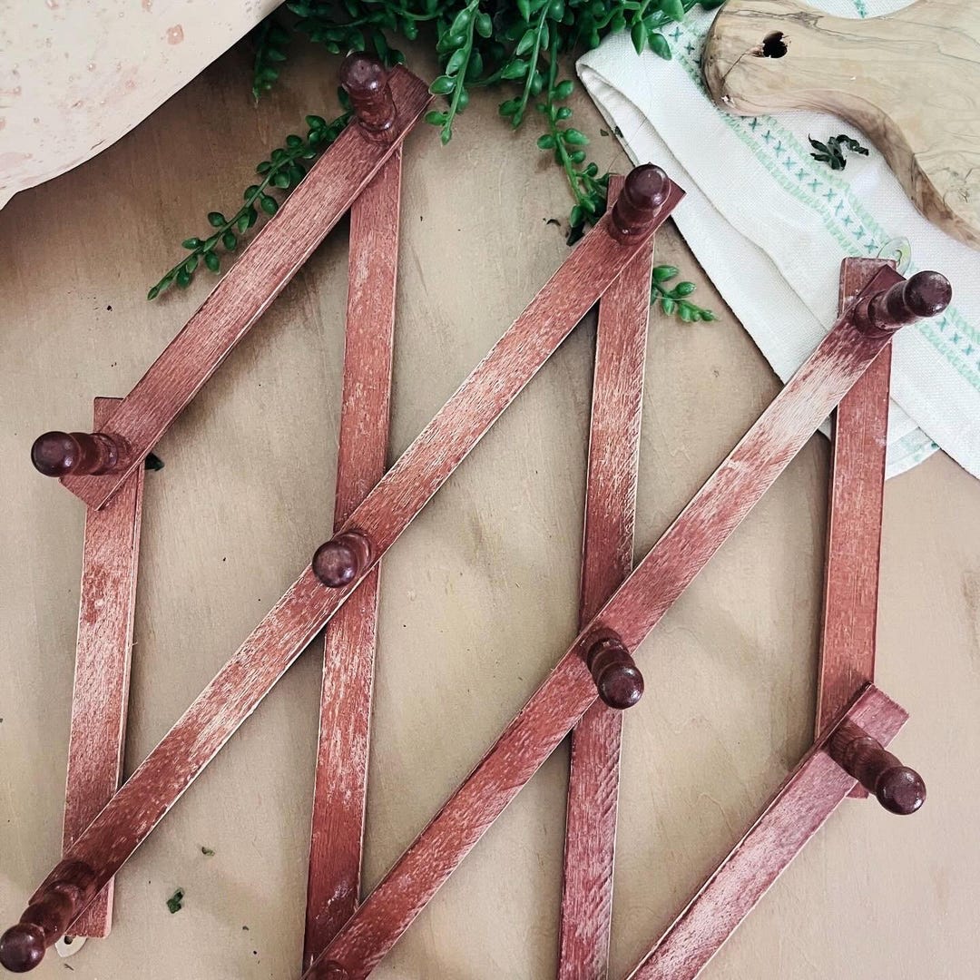 Vintage Accordion Peg Rack Rustic Wall Decor, Towel Hooks, Coat Rack - Etsy
