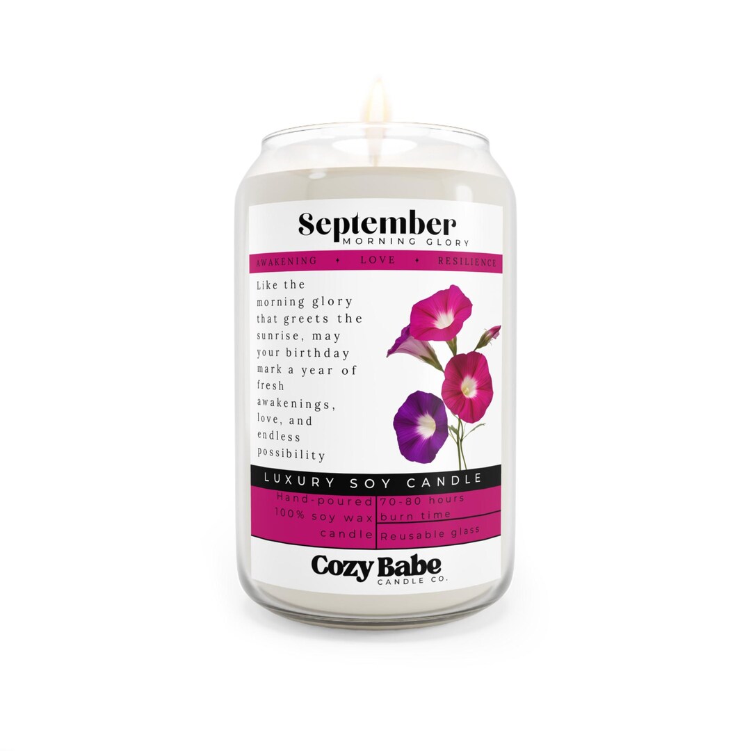 September Morning Glory Soy Candle: Eco-friendly Birth Flower Gift - Etsy