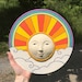8.75 Ceramic Sun Face, Handmade Clay Wall Art, Pottery Decor, Sunset ...
