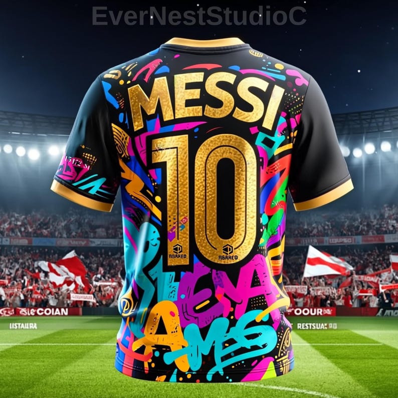 Messi 3D Soccer Celebration T-shirt – Commemorative Sports Tee for Men ...