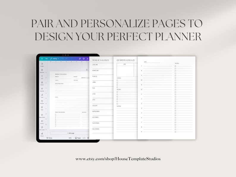 Project Planner Template: Editable Canva Design - Printable PDF - Etsy