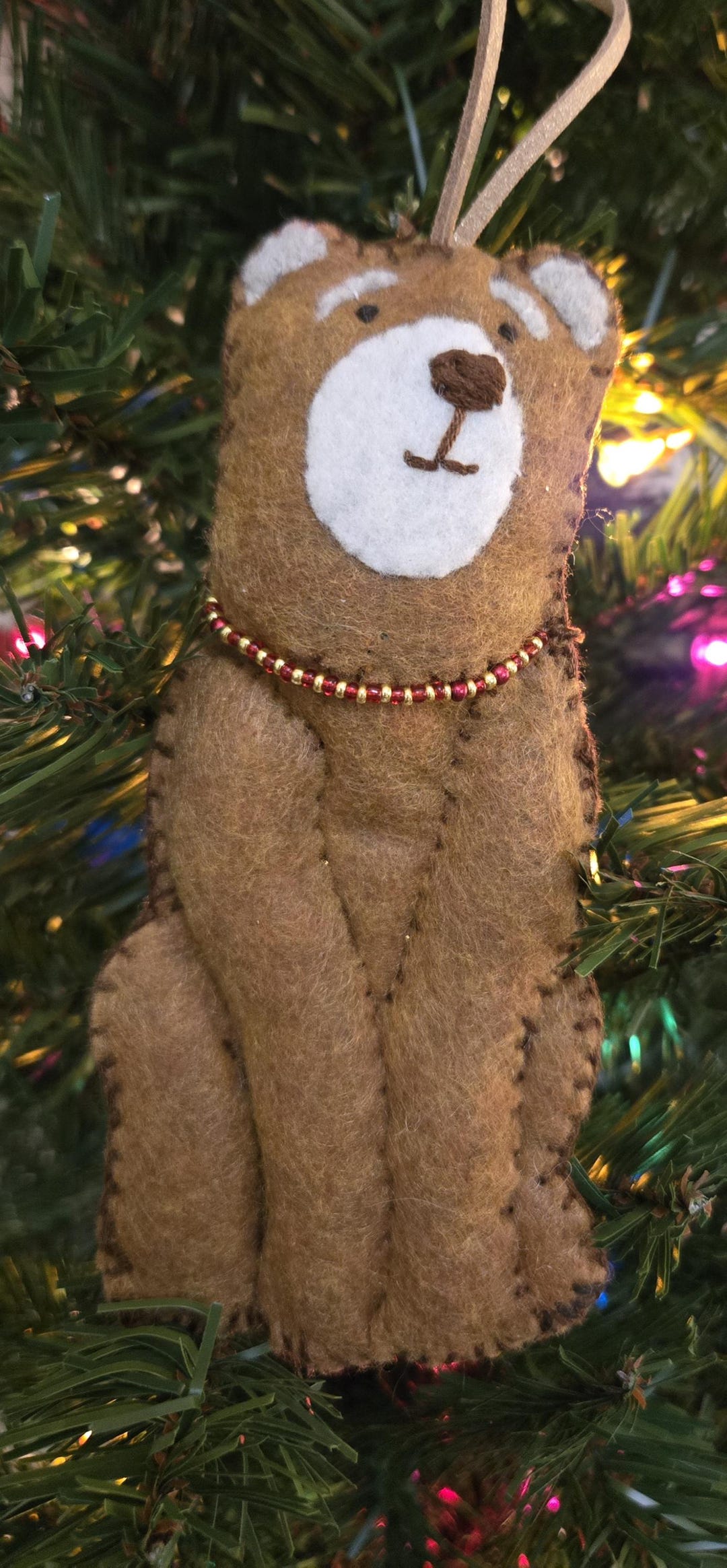 Brown Bear Felt Christmas Ornament - Etsy