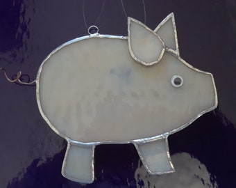 Stained glass pig | Etsy