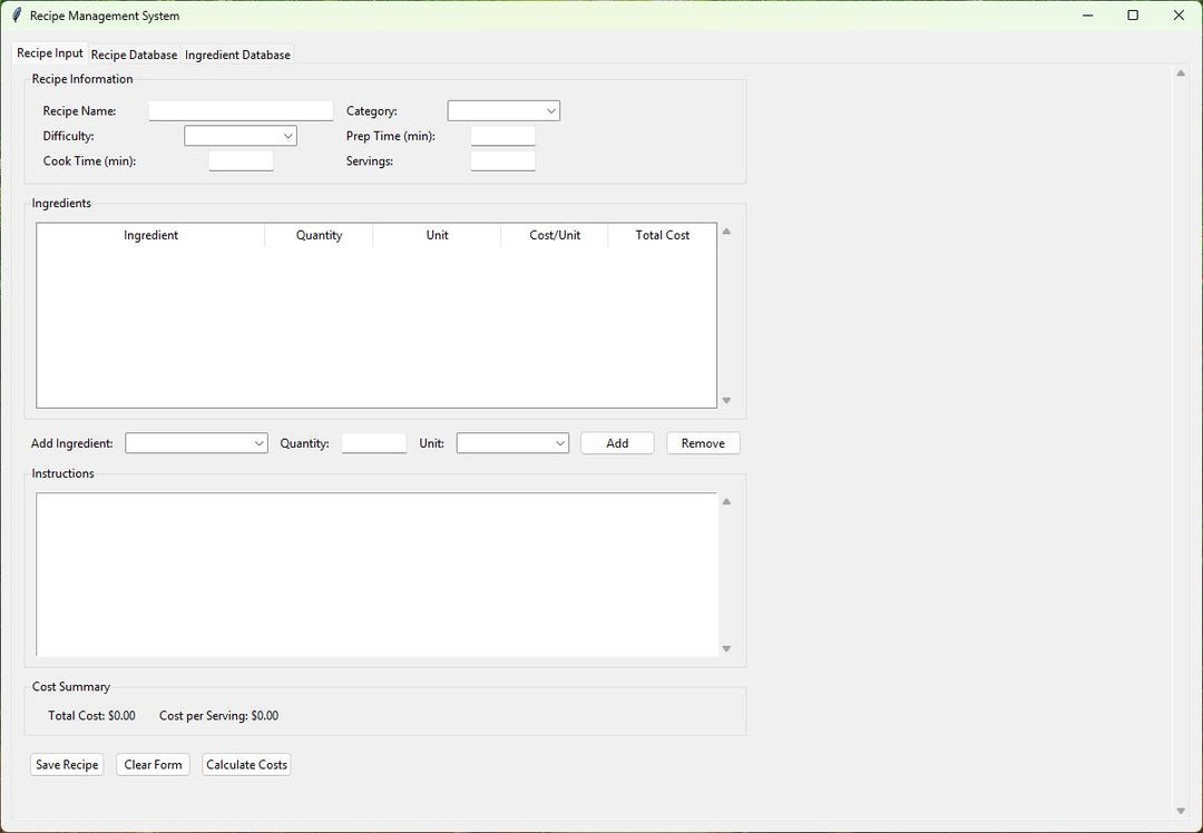 Recipe Cost and Management System - Etsy