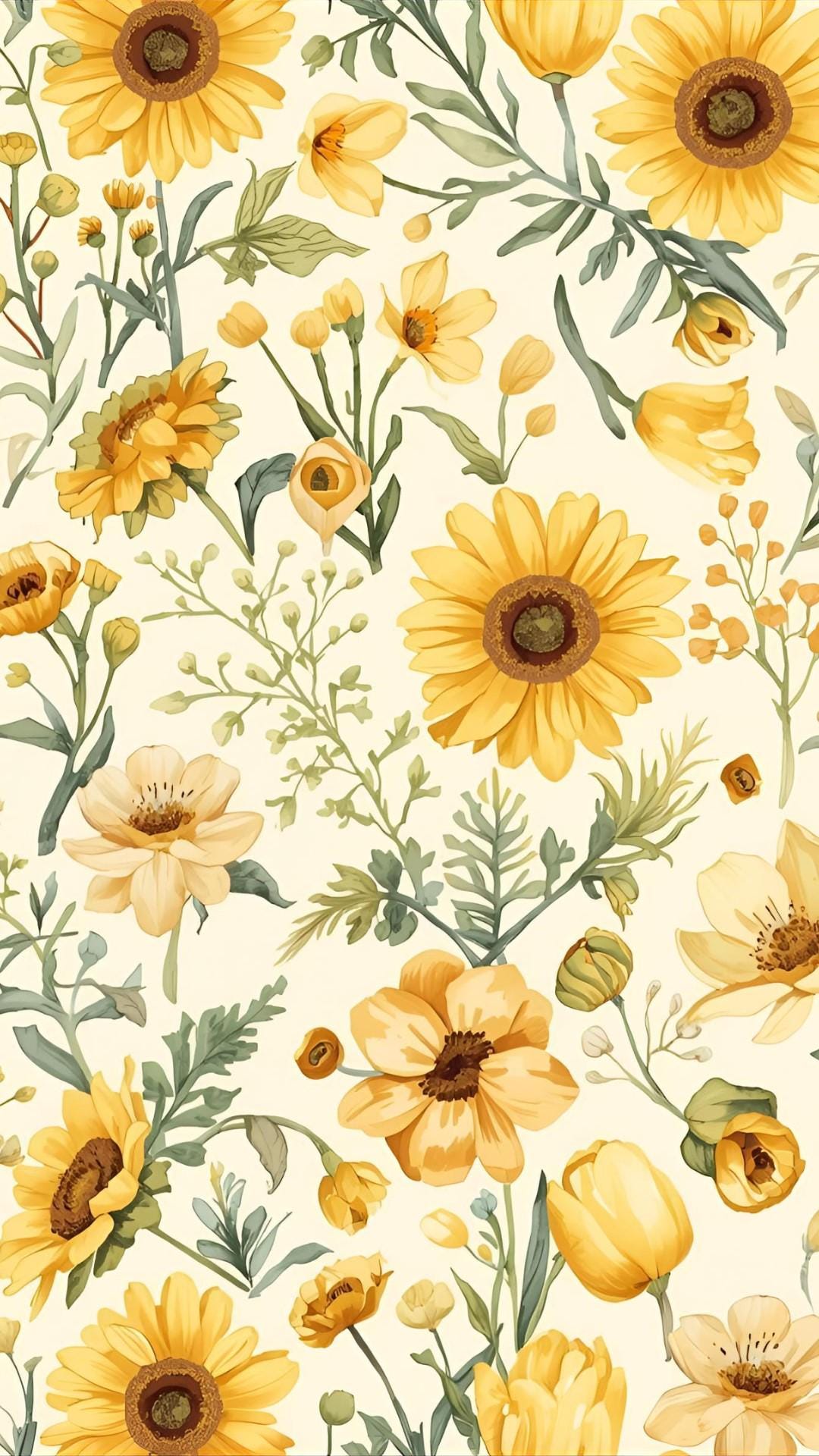 Customizable Yellow Floral Wrapping Paper | Digital Download ...