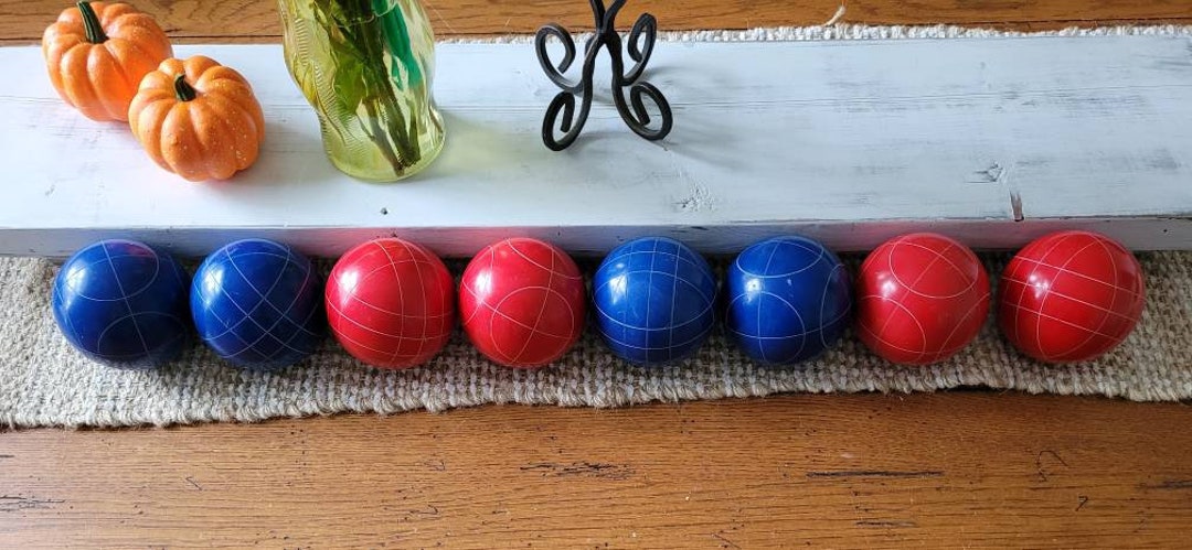 Vintage Bocce Balls Set of 8 Red Bocce Balls Blue Bocce Balls Vintage ...